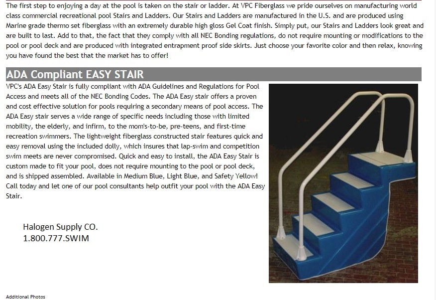 ADA Compliant EASY STAIR | Halogen Supply Company