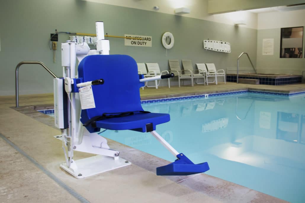 Splash Series Pool Lift with arm rests | Halogen Supply Company