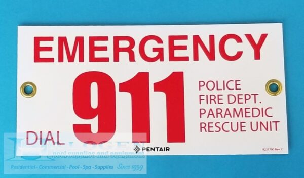 Dial 911 Emergency Number Sign (12″ W x 6″ H) | Halogen Supply Company
