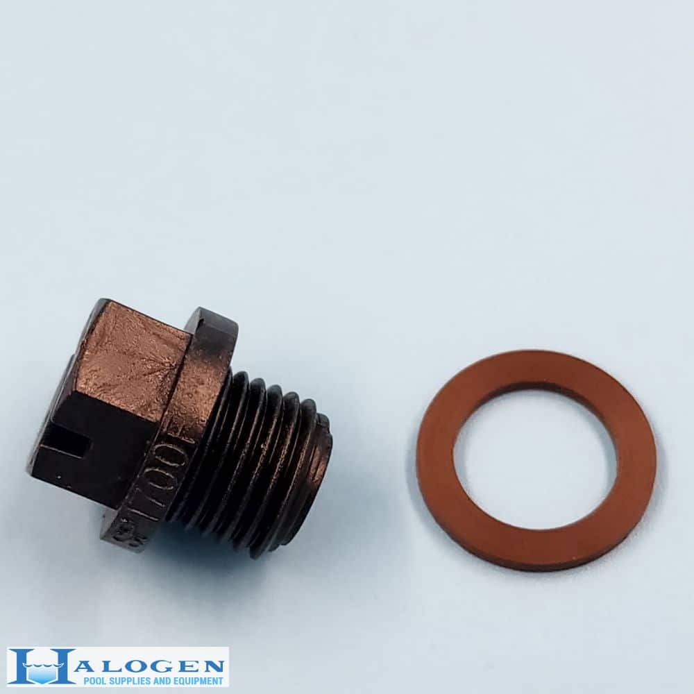 Hayward 1/4 Inch (in) Drain Plug with Viton Gasket - Halogen Supply Company