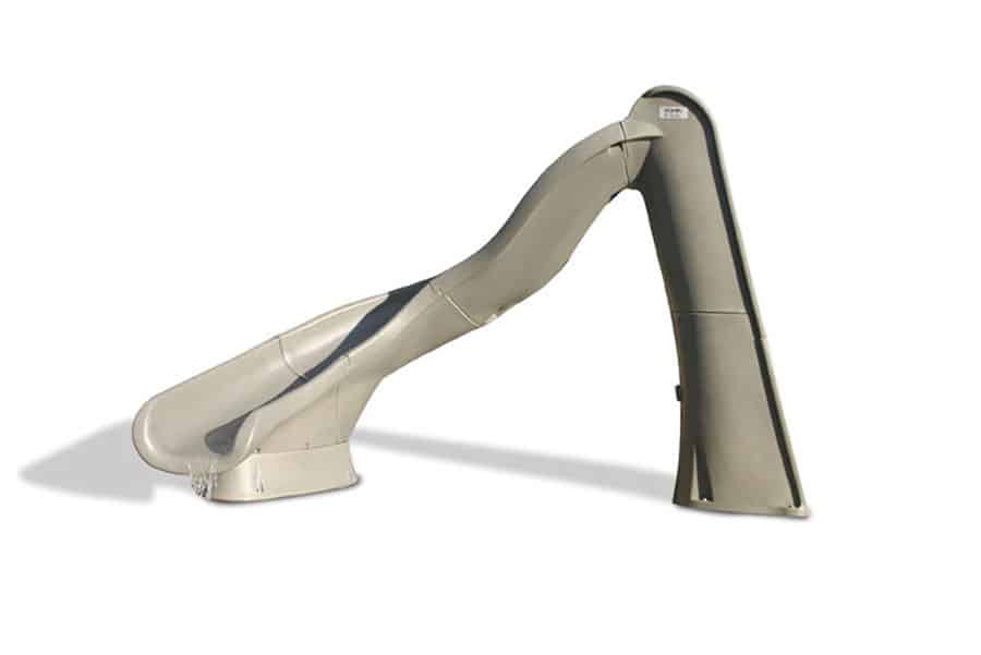 Left Turn Gray Granite Turbo Twister Pool Slide | Halogen Supply Company